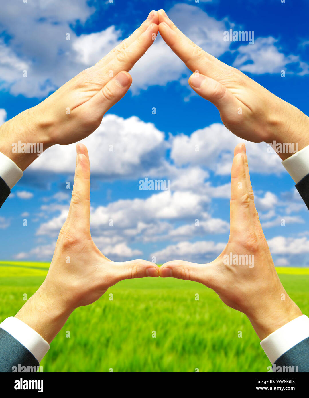 House made hands isolated on hi-res stock photography and images - Alamy