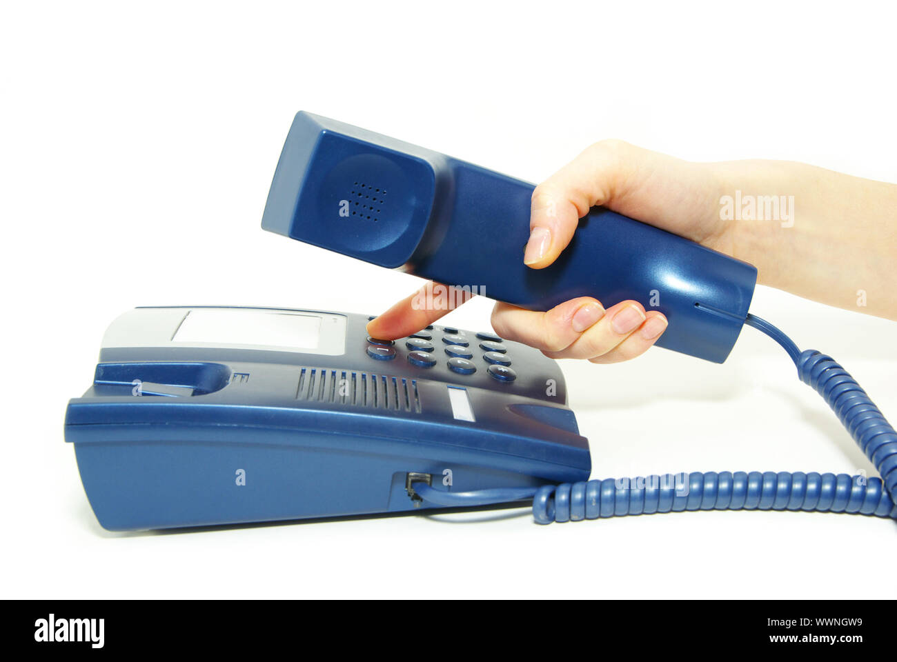 finger with blue telephone keypad Stock Photo - Alamy