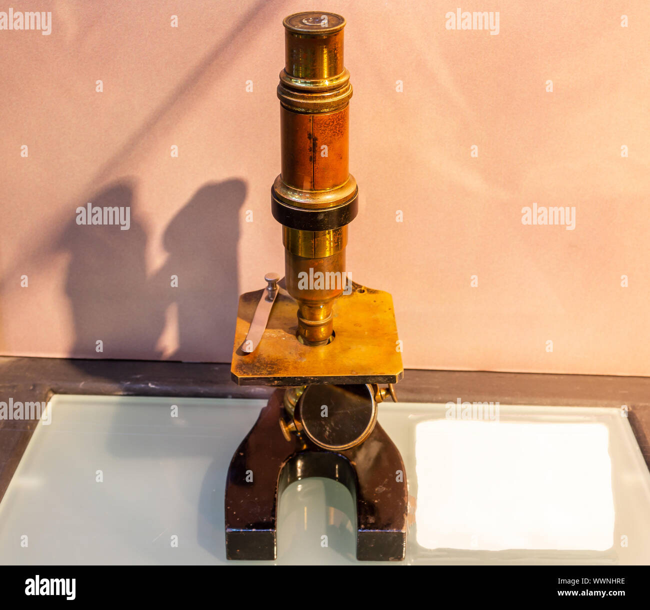 Old antique microscope, retro style Stock Photo - Alamy