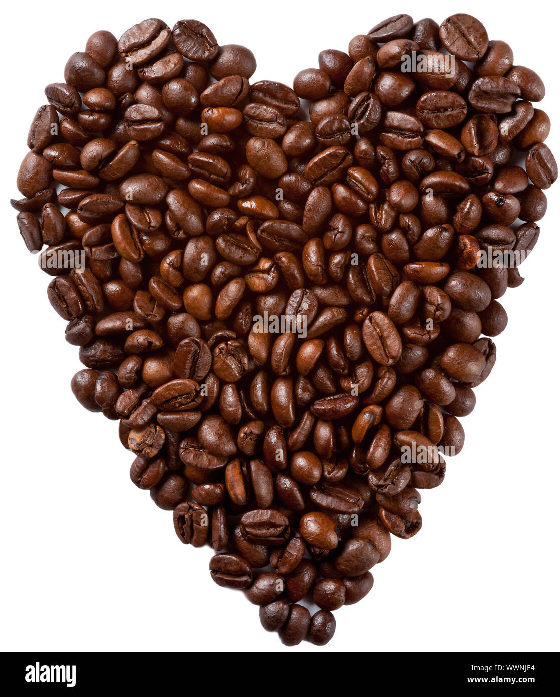 Coffee beans heart shaped and isolated in a white background Stock ...