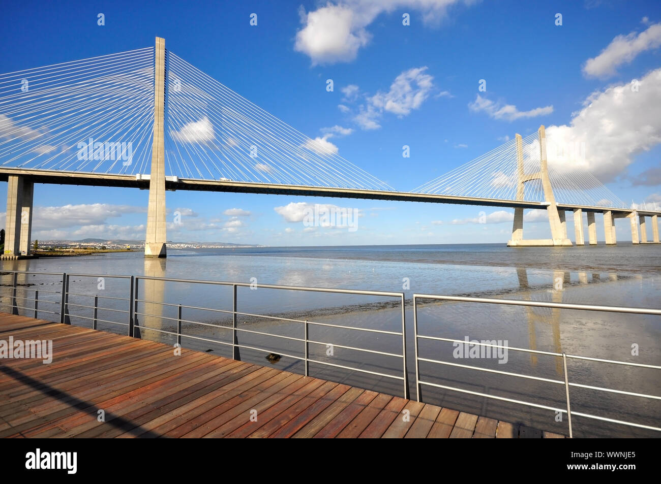 Vasca da Gama Bridge in Lisbon, Portugal Stock Photo - Alamy