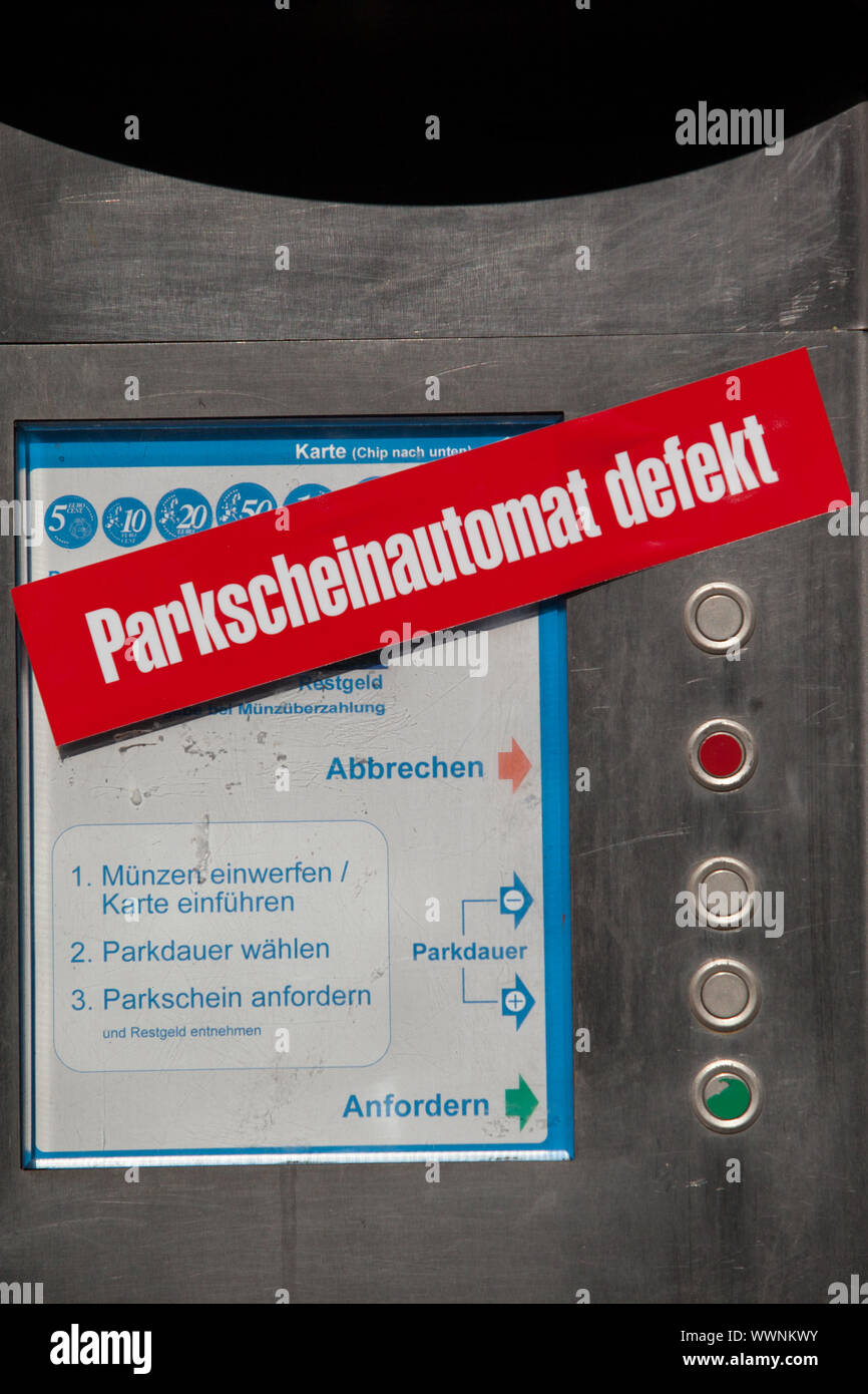 Parking ticket machine defective Stock Photo - Alamy