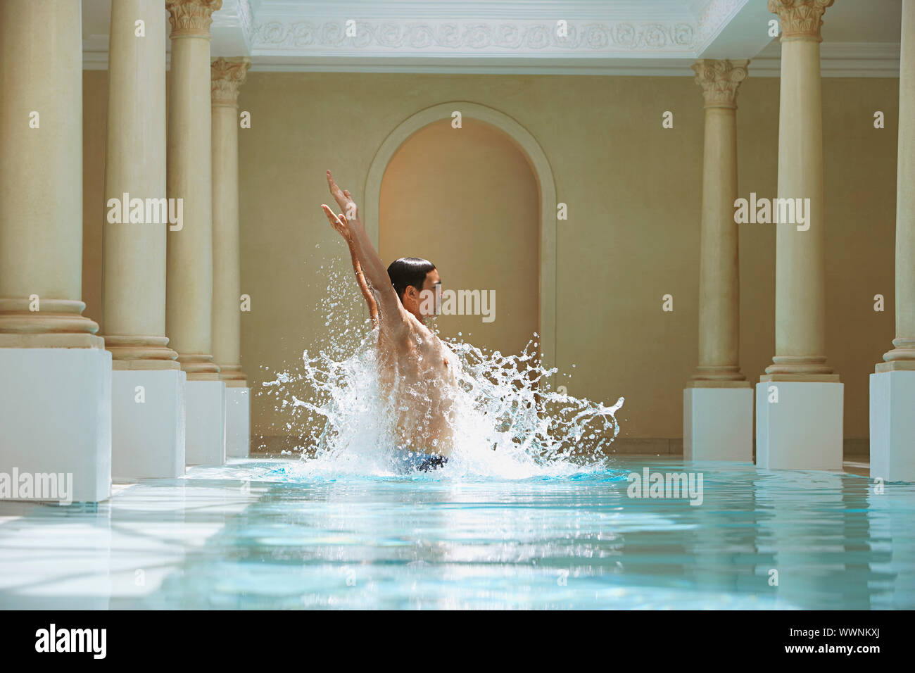 Man in Pool Stock Photo - Alamy