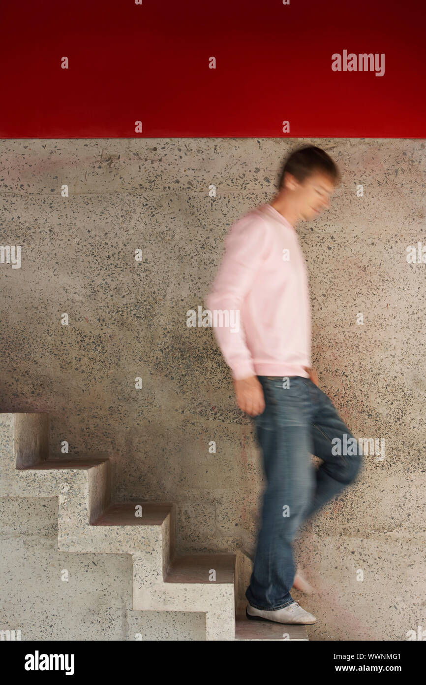 Man Descending Stairs Stock Photo - Alamy
