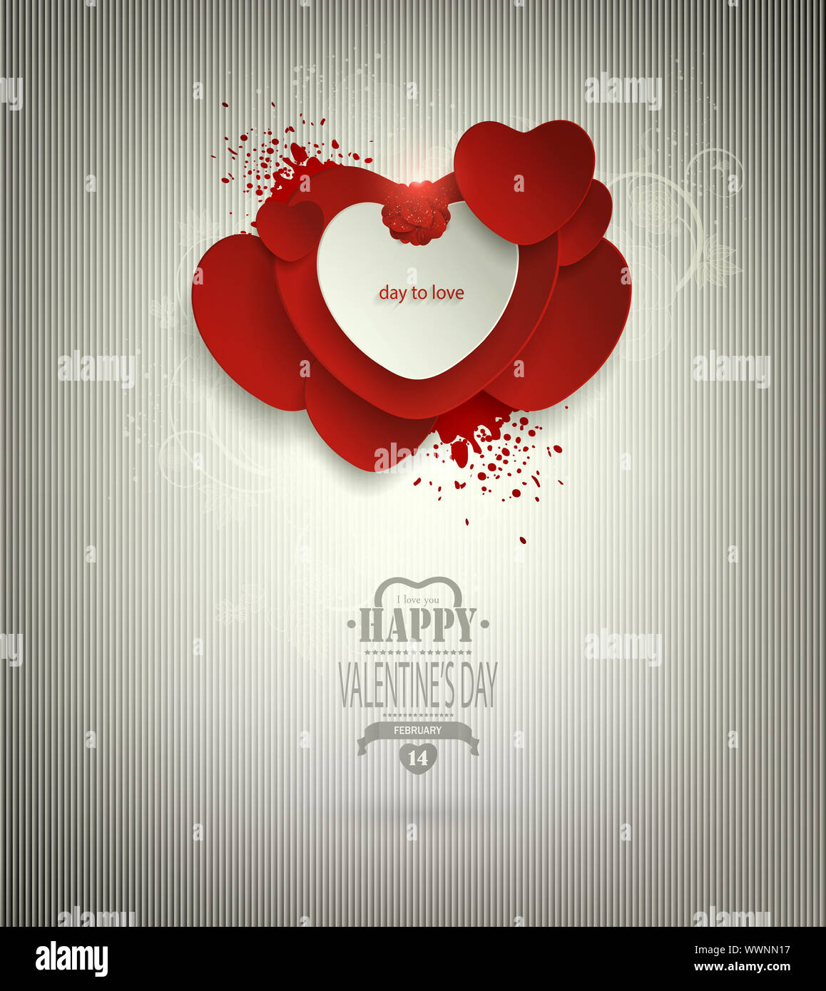 Valentine's Day Background With Hearts Title Inscription Stock Photo ...