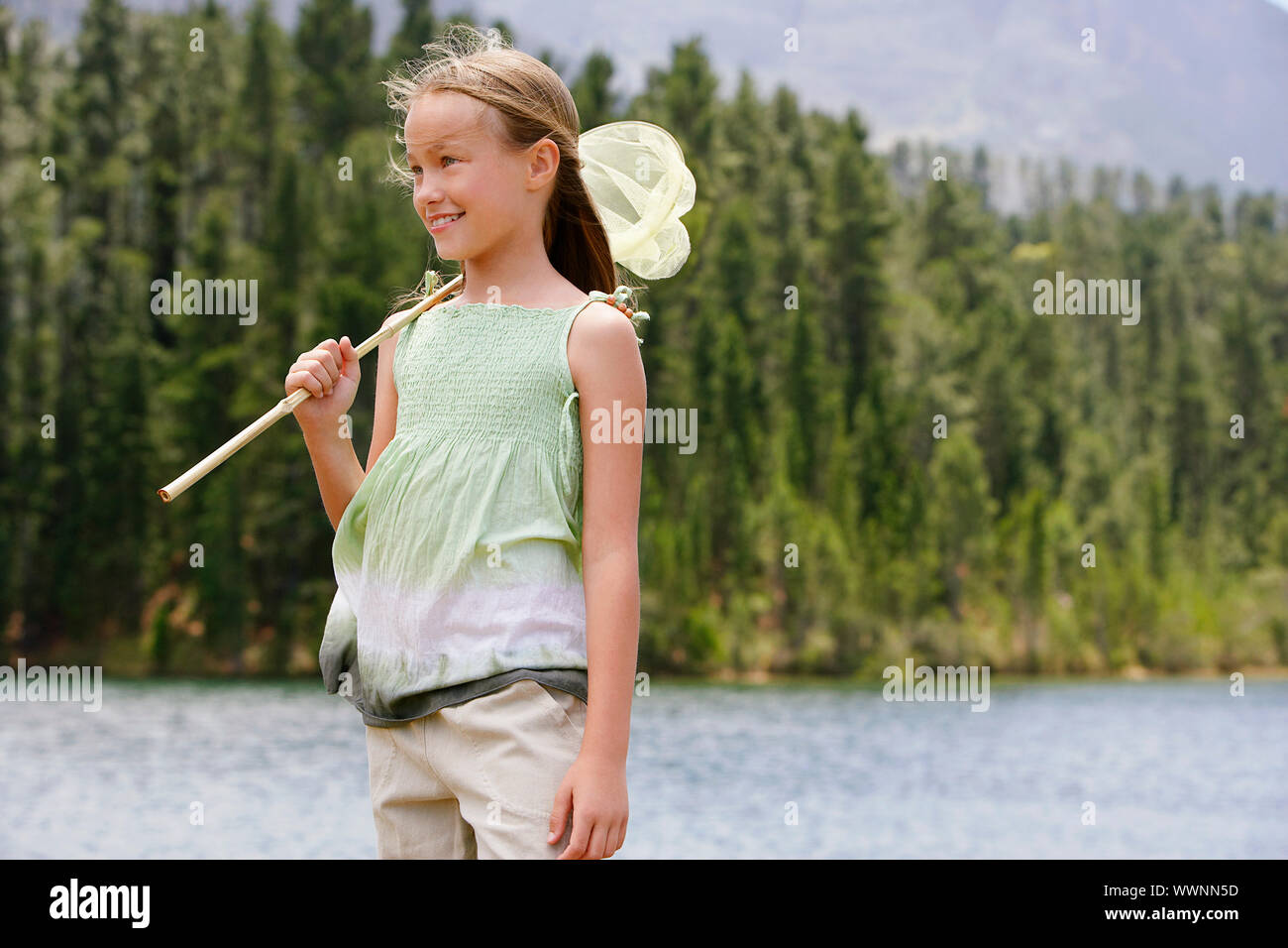 Girl Catching Bugs Stock Photo - Alamy