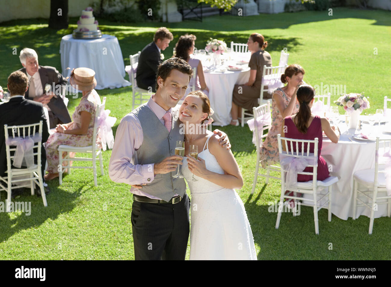 Bride and Groom at Reception Stock Photo - Alamy