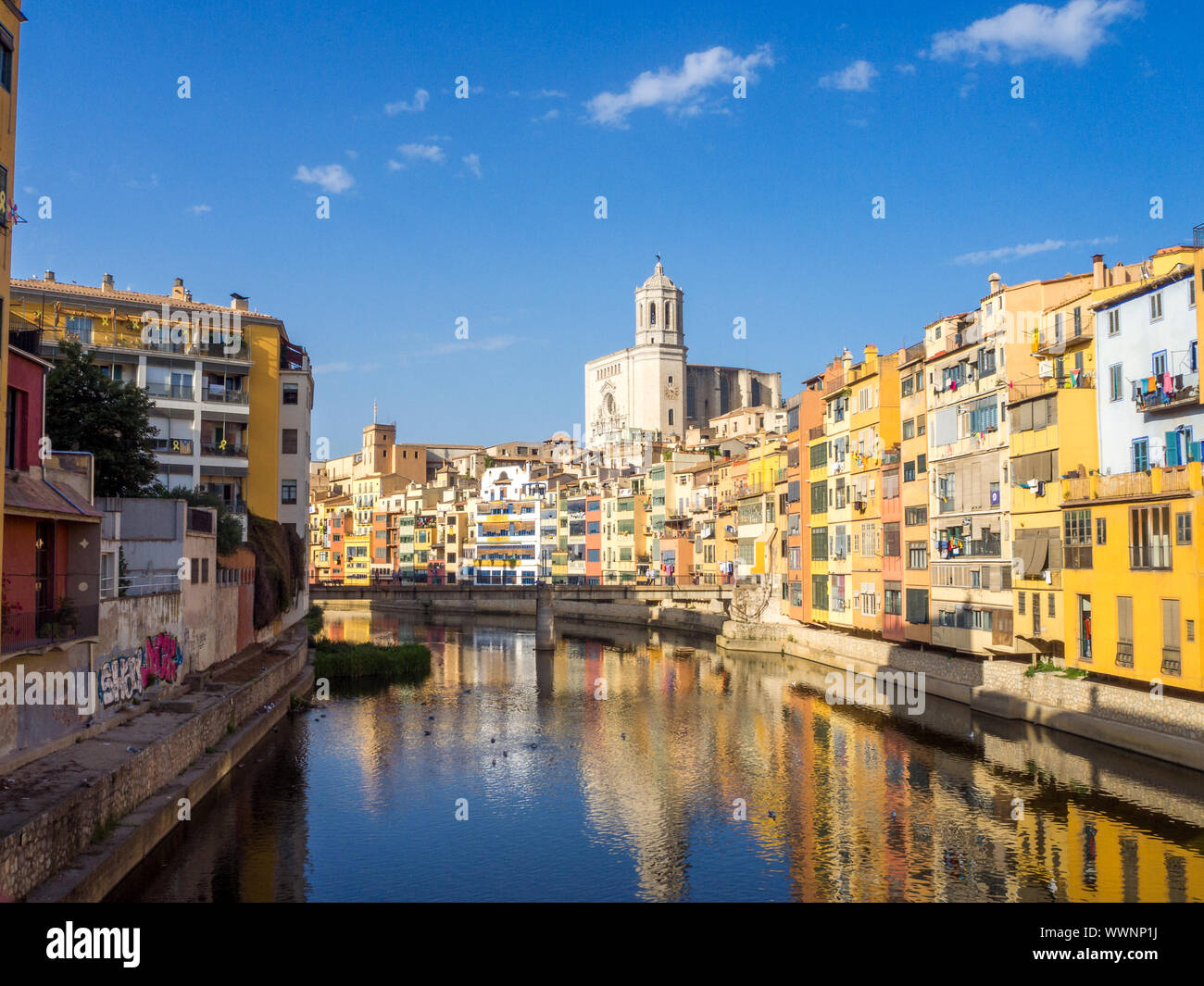 Colorful facades over onyar river hi-res stock photography and images ...