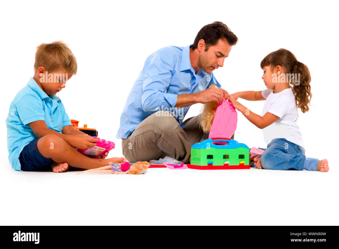 father playing with children Stock Photo - Alamy