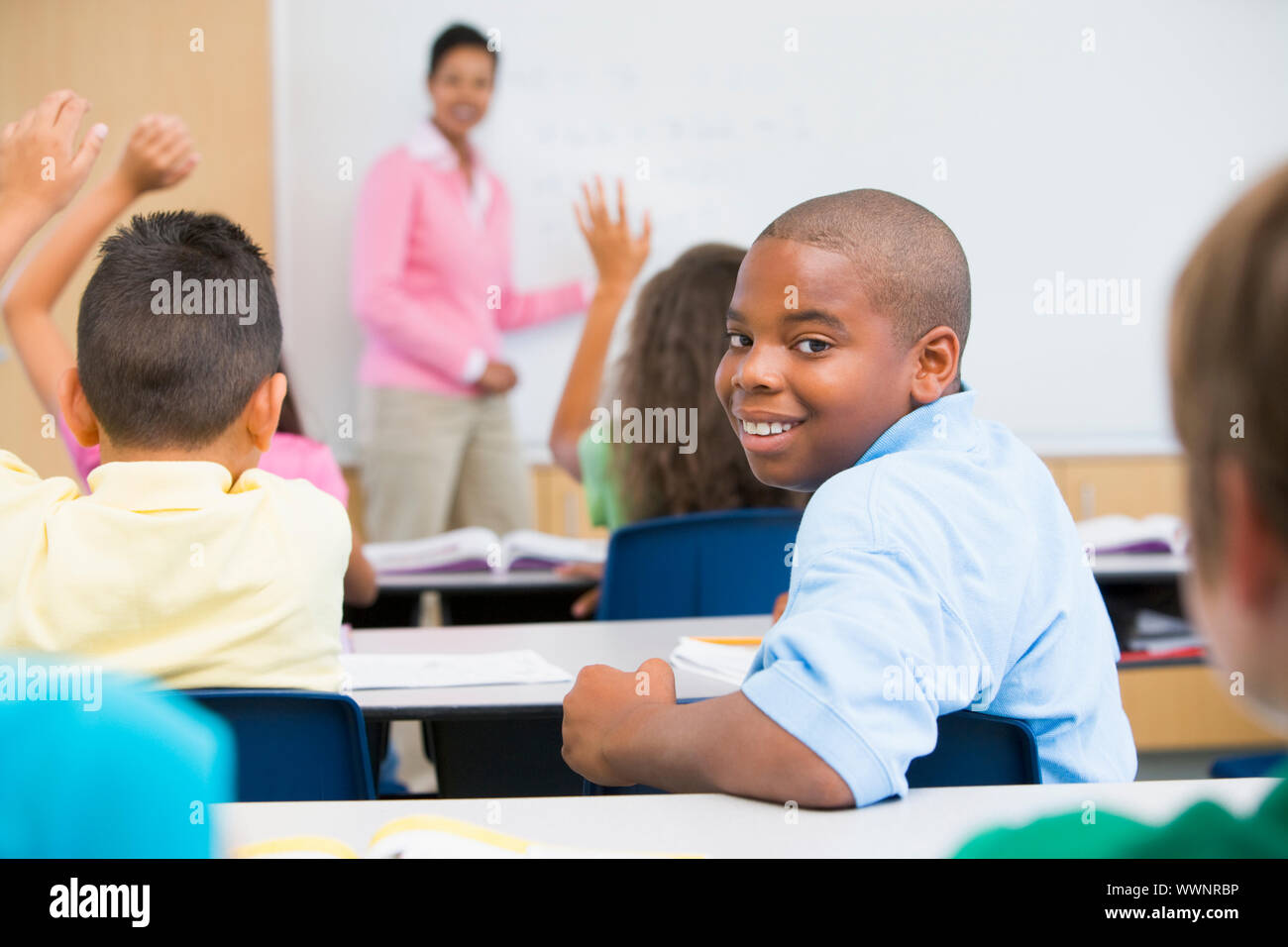 Lesson in elementary school classroom Stock Photo - Alamy