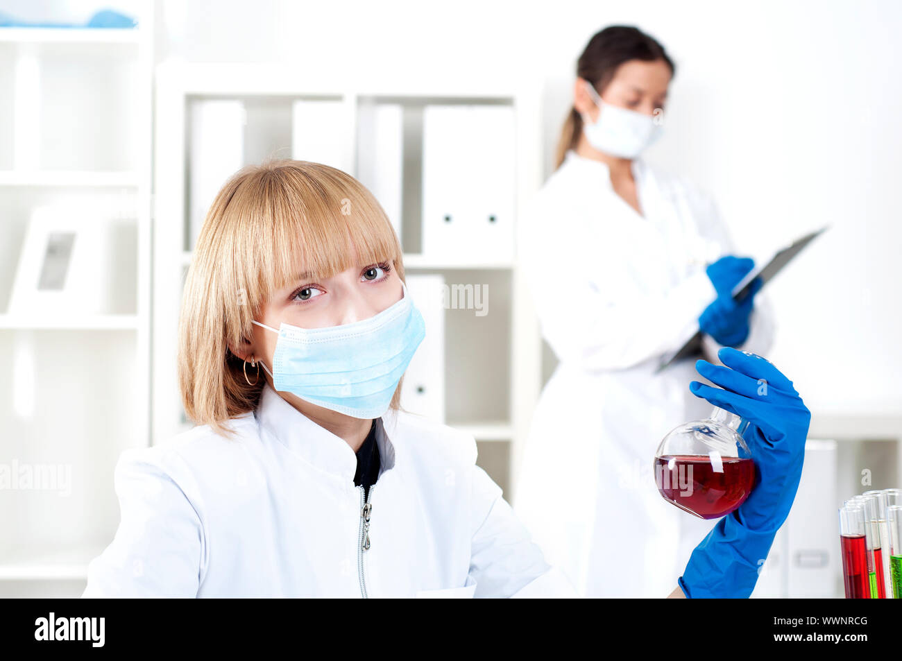 Group caucasian scientists in white hi-res stock photography and images ...