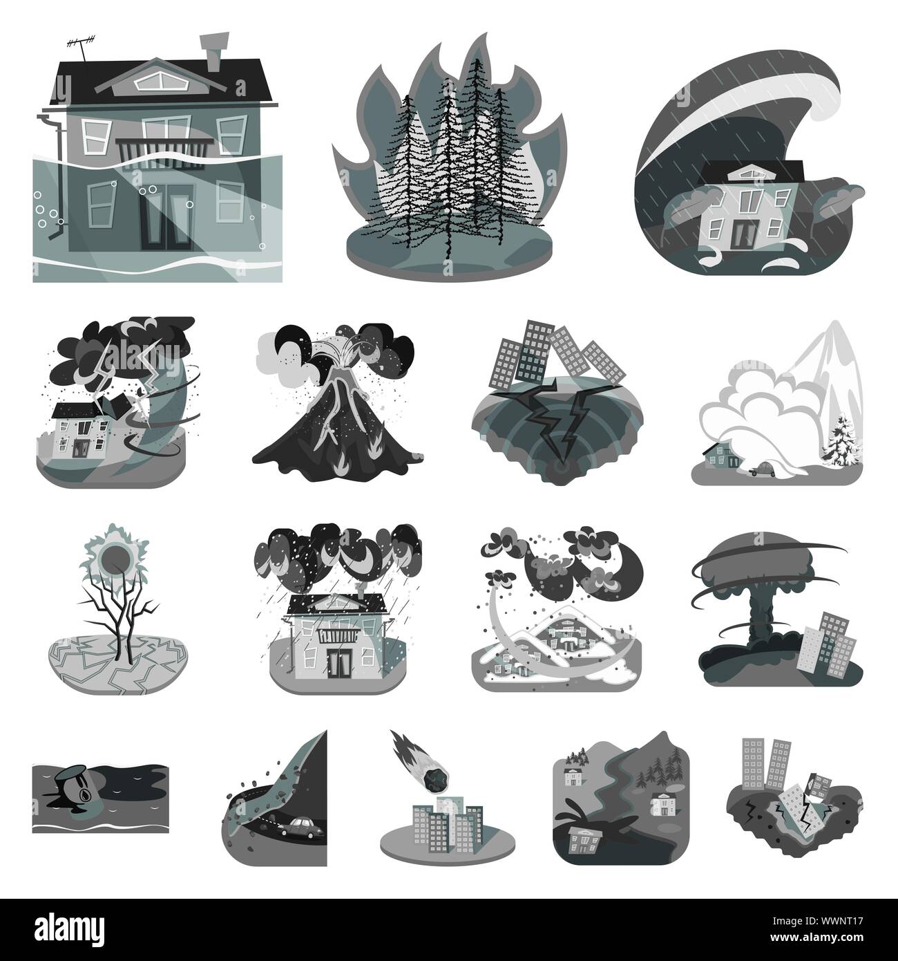 Isolated object of nature and apocalypse logo. Collection of nature and ...