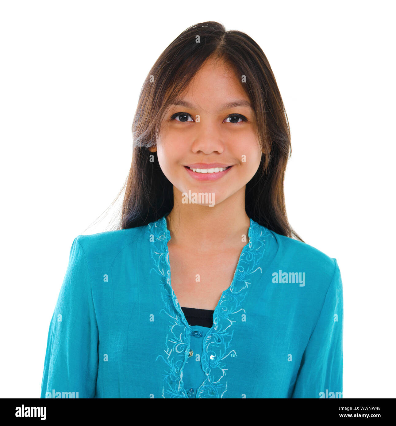 Young Pan asian teen isolated on white background Stock Photo - Alamy