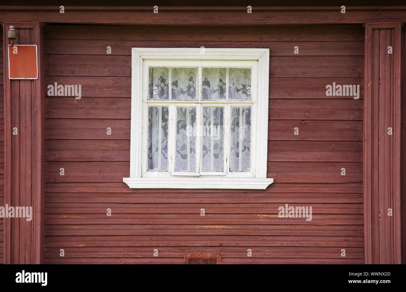 The window of old wooden rural house Stock Photo - Alamy