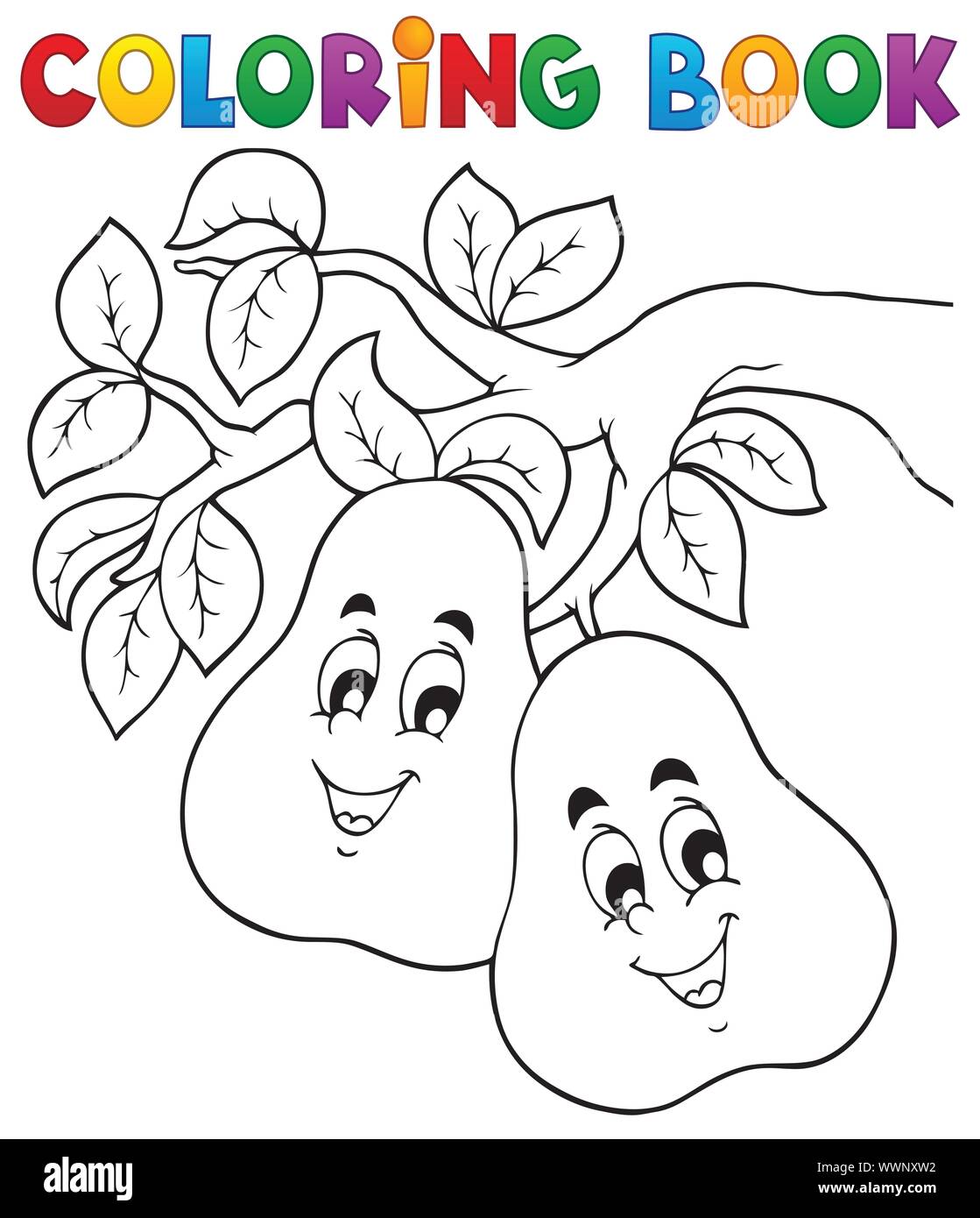 Coloring book fruit theme 2 Stock Vector Image & Art - Alamy