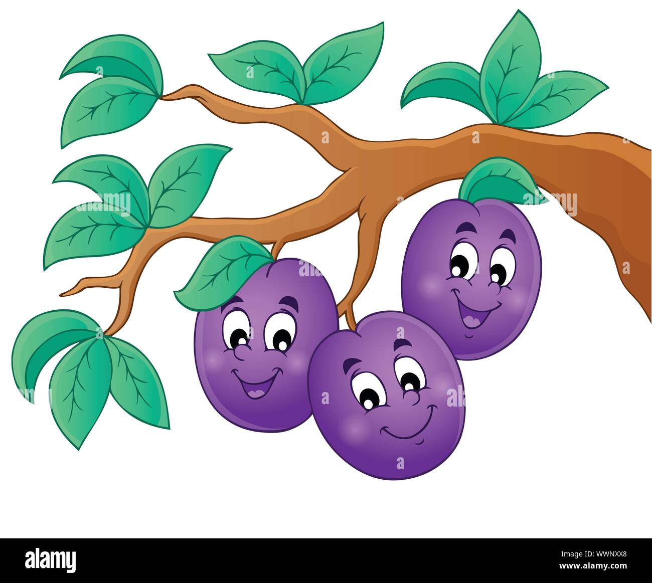 Plums cartoon hi-res stock photography and images - Alamy