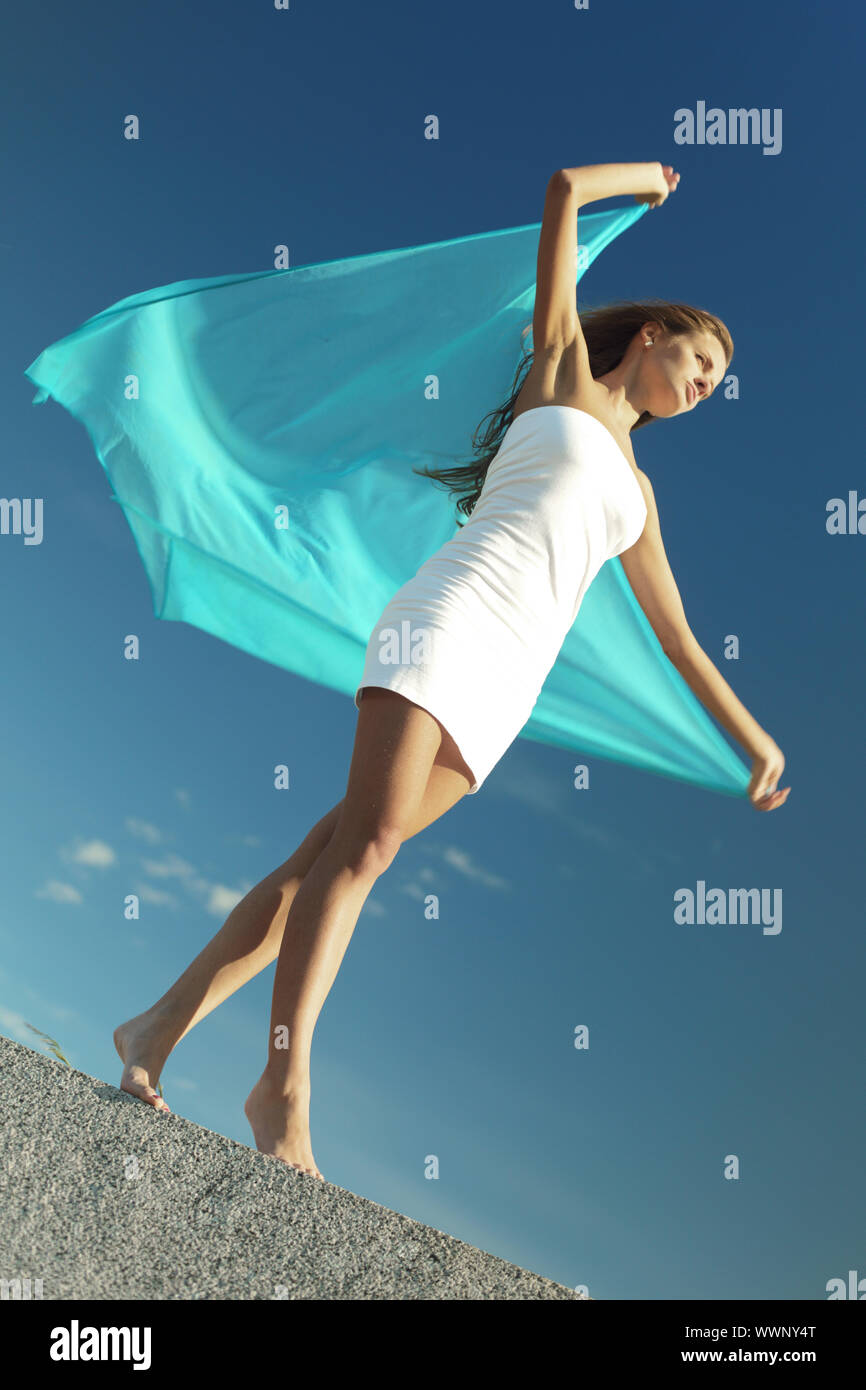 fly girl in the sky freedom concept Stock Photo - Alamy