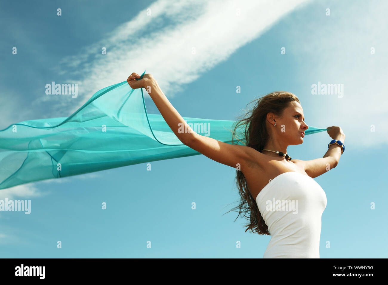 fly girl in the sky freedom concept Stock Photo - Alamy
