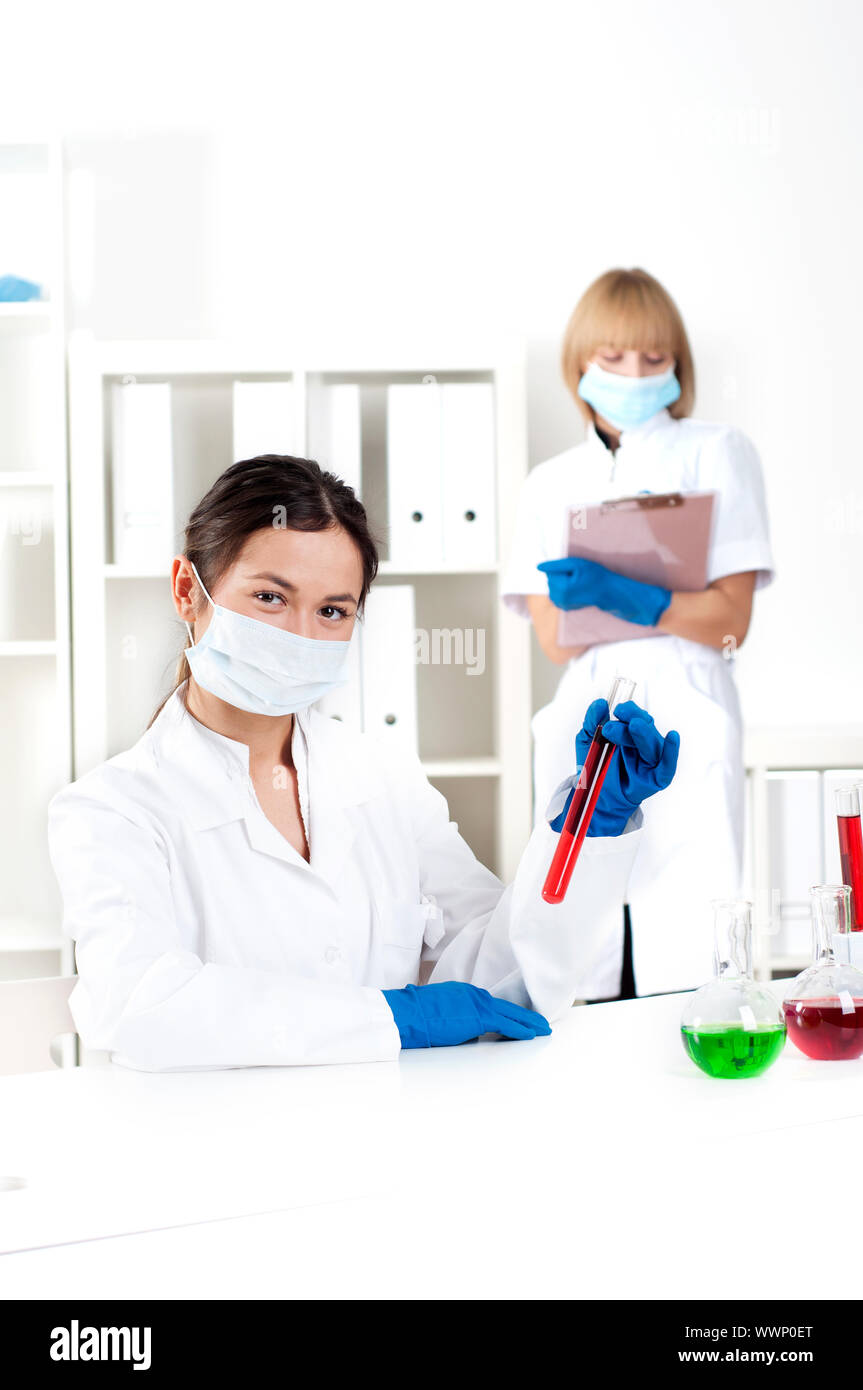 Group caucasian scientists in white hi-res stock photography and images - Alamy
