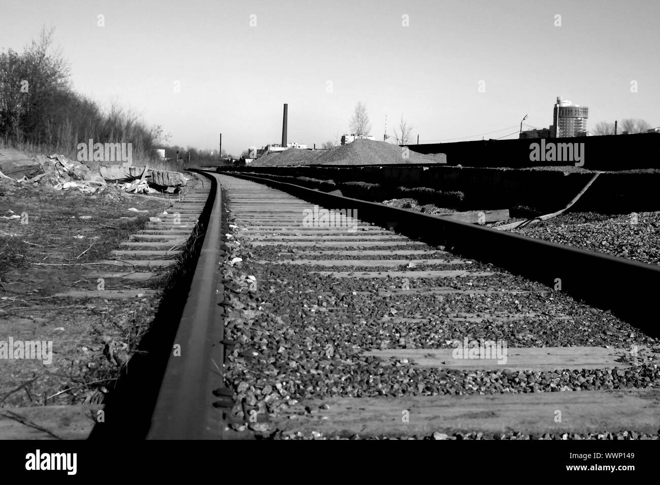 train rail perspective technology transportation Stock Photo - Alamy