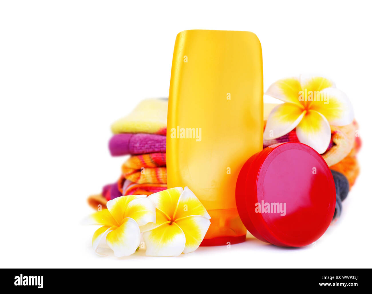 Beach items isolated on white Stock Photo - Alamy