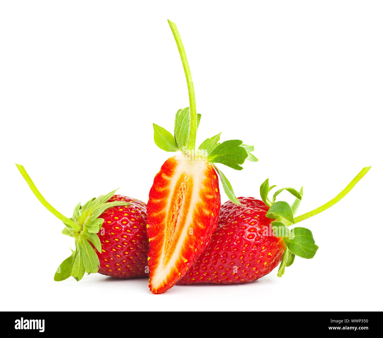 Strawberries half cut fruits Cut Out Stock Images & Pictures - Alamy