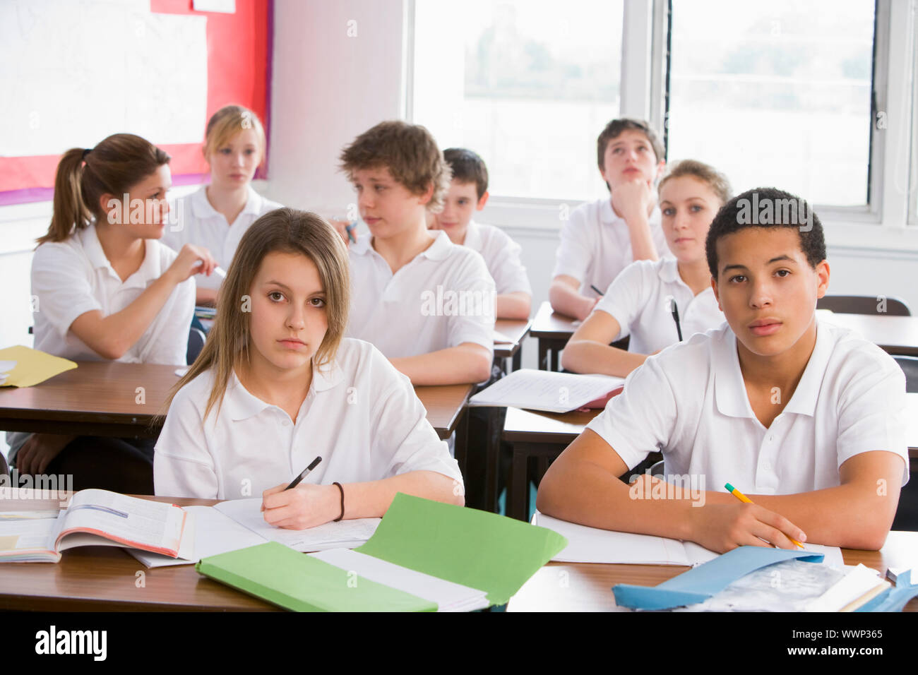 Secondary school students in a classroom Stock Photo - Alamy