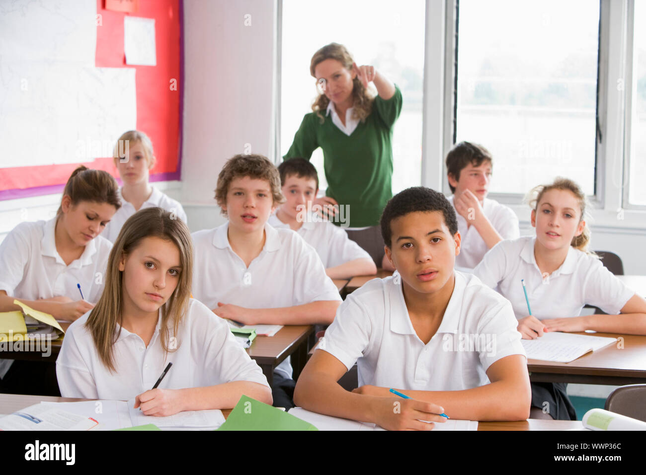 Secondary school students in a classroom Stock Photo - Alamy