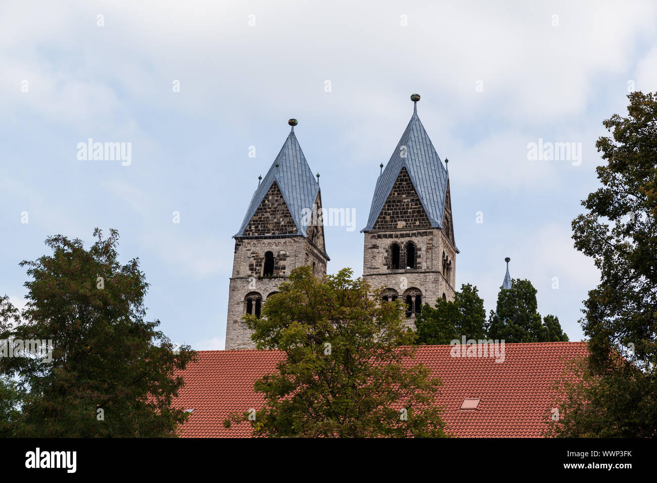 Halberstadt church tower Stock Photo - Alamy