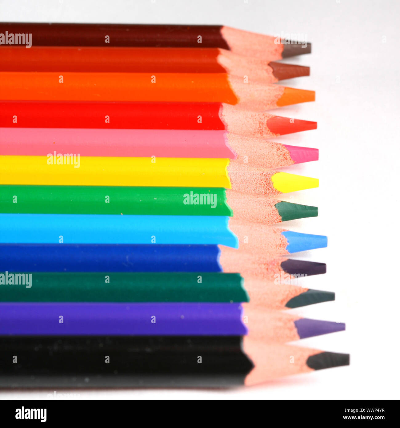 color pencil pallete macro close up Stock Photo - Alamy