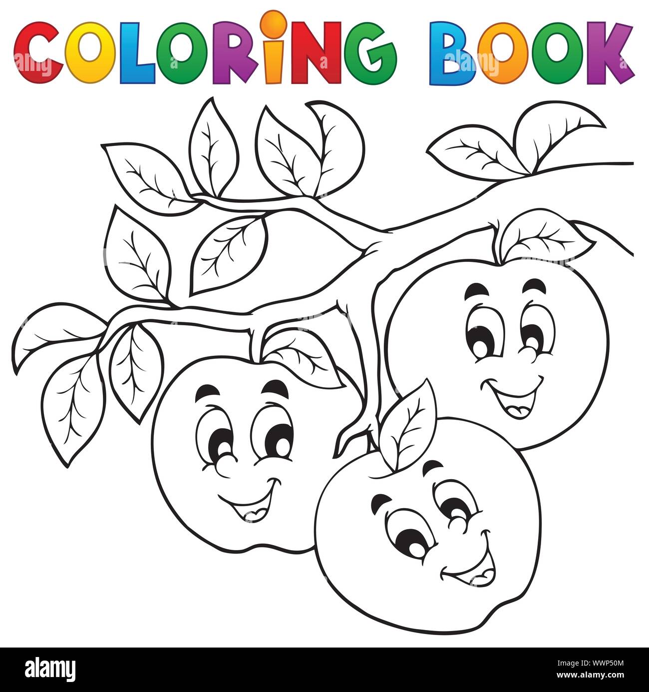 Coloring book fruit theme 1 Stock Vector Image & Art - Alamy