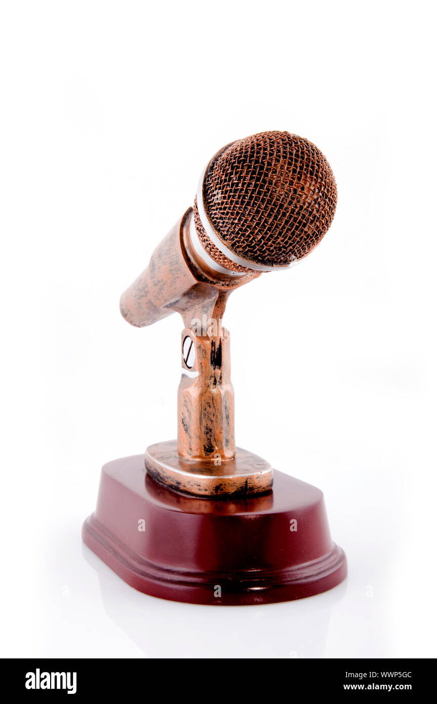 Microphone in gold Stock Photo - Alamy