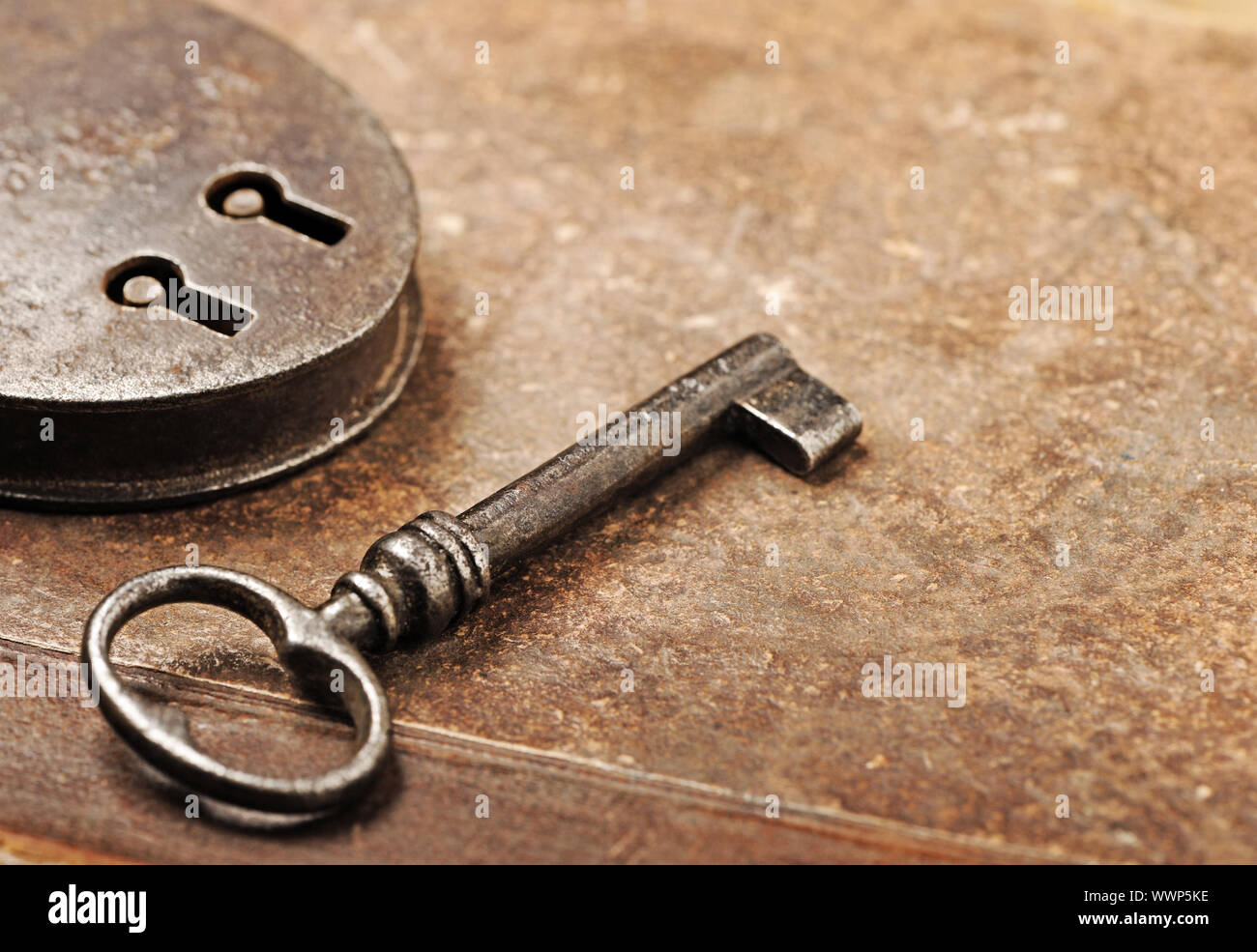 Antique Padlock with key Stock Photo - Alamy