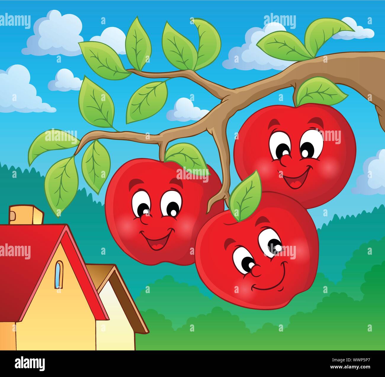 Image with apples 2 Stock Vector Image & Art - Alamy