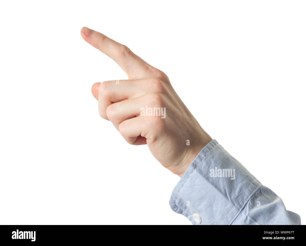 hand touching screen isolated on a white Stock Photo - Alamy