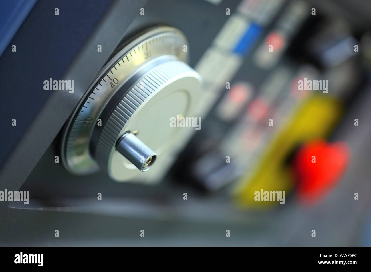 button in an machine control panel , close up Stock Photo - Alamy