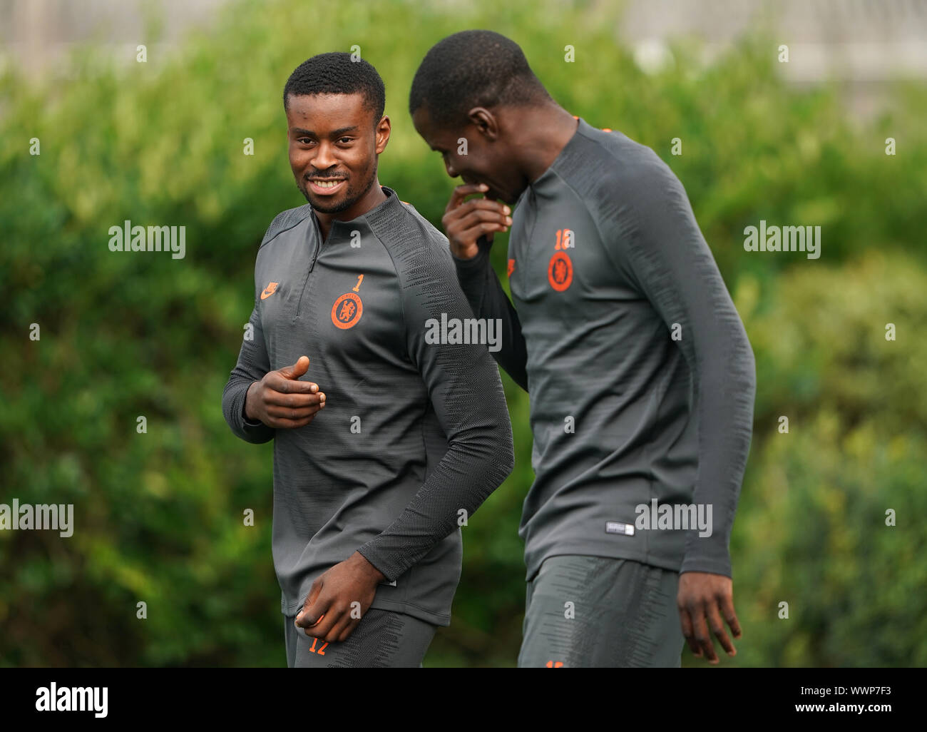 Marc Guehi (left) and Kurt Zouma during a training session at Cobham ...