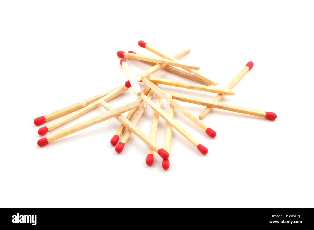 Some red matches isolated on a white background Stock Photo - Alamy