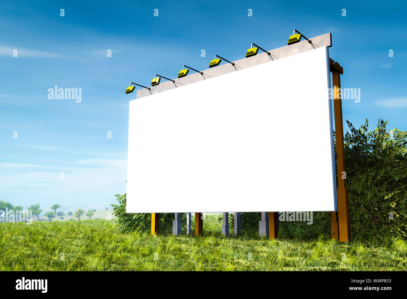 An image of an advertising wall in the green nature Stock Photo - Alamy