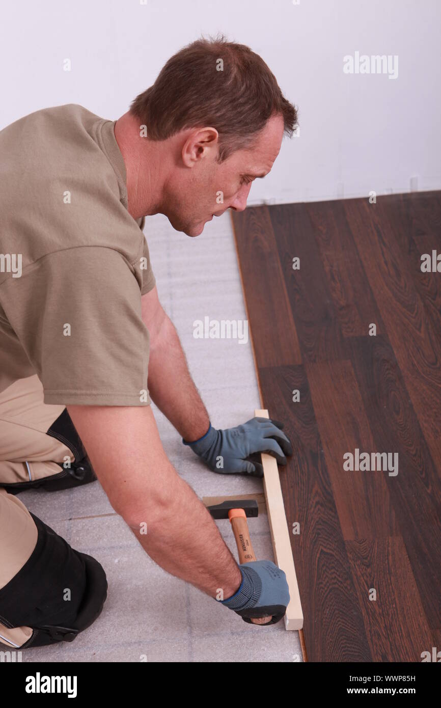 Woodworker kneeling hi-res stock photography and images - Alamy