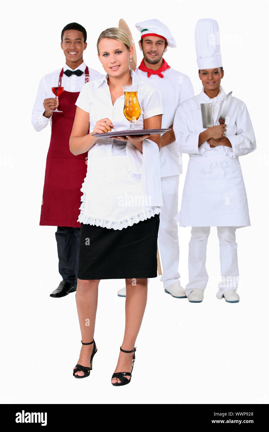 Working in a restaurant Stock Photo - Alamy