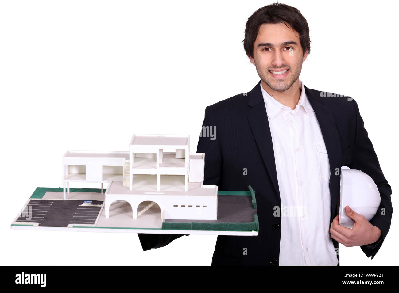 Architect with model Stock Photo - Alamy