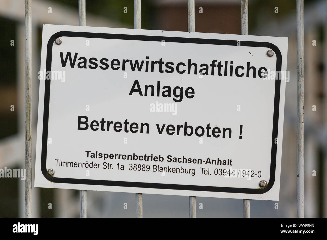 Water management system Do not enter Stock Photo - Alamy