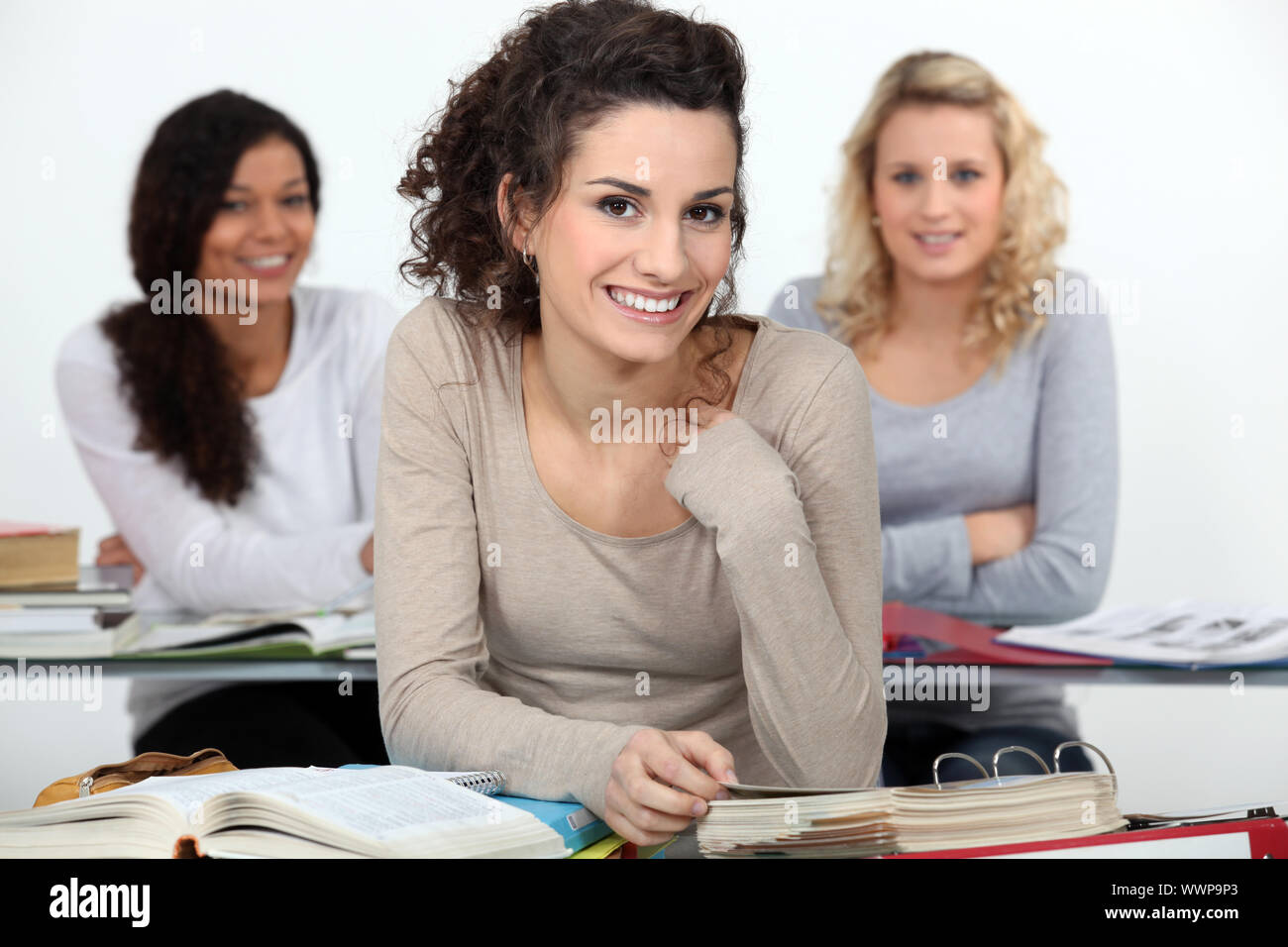 University students at desks Stock Photo - Alamy