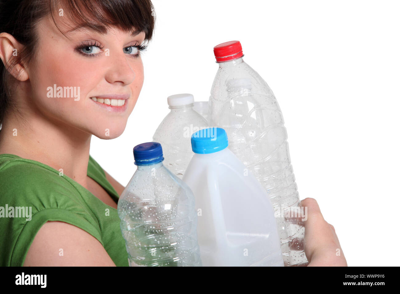 Woman selecting recycle hi-res stock photography and images - Alamy