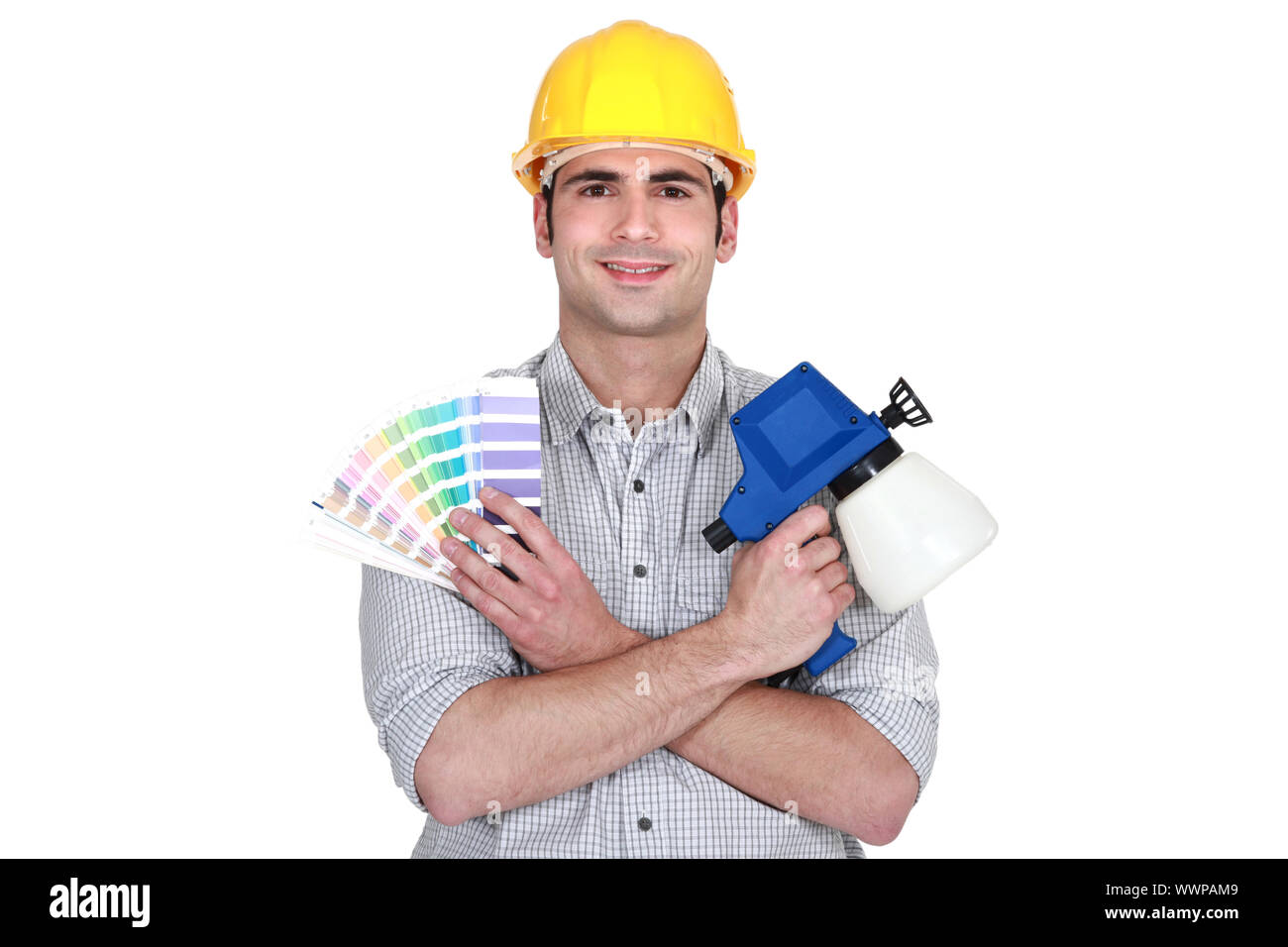 Painter with color samples Stock Photo - Alamy
