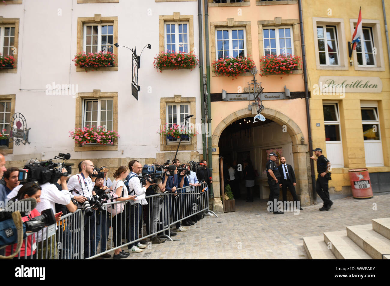 Outside le bouquet garni restaurant in luxembourg hi-res stock ...