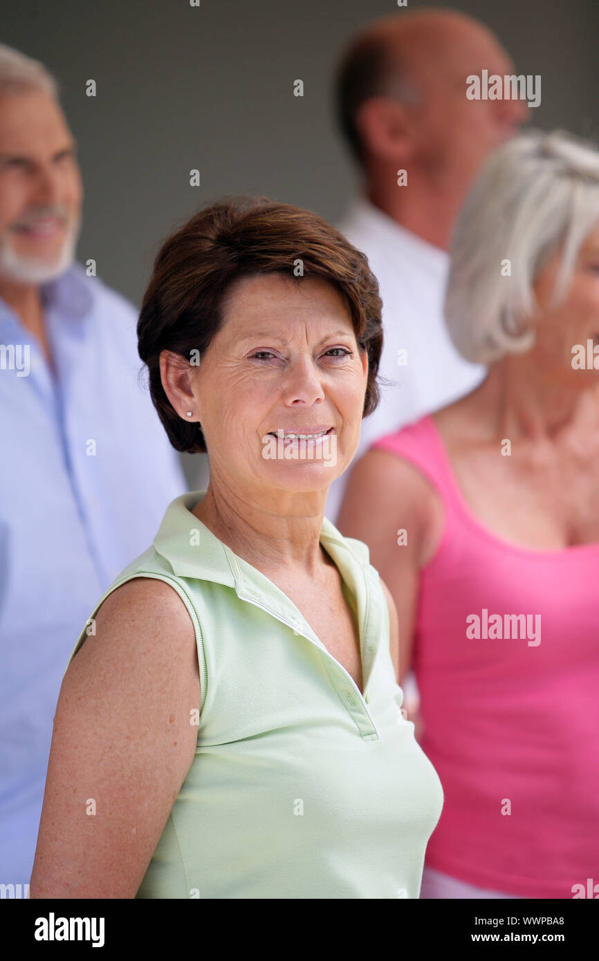 Two senior couples stood together Stock Photo - Alamy