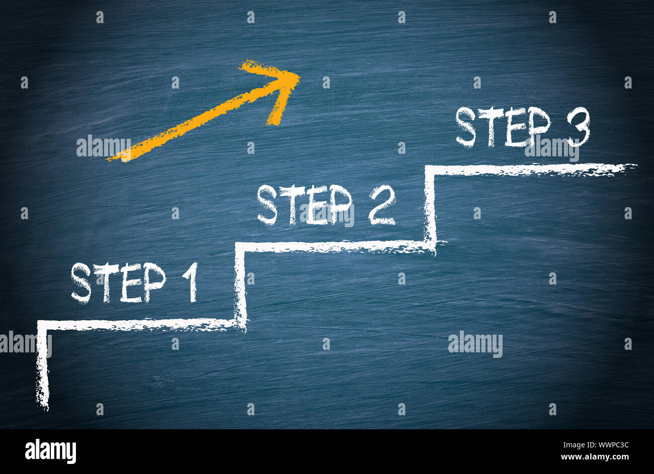 Step 1 - Step 2 - Step 3 Stock Photo - Alamy