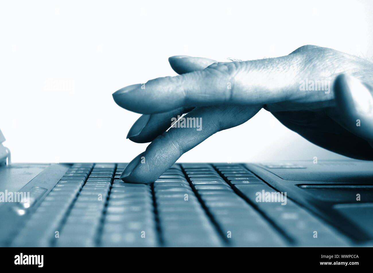 typing hands on keyboard writing business email Stock Photo - Alamy